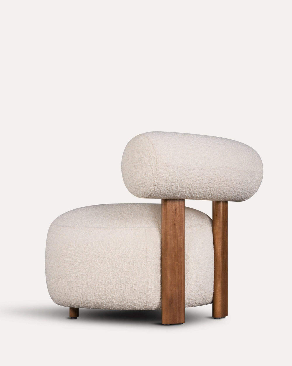 Bouclé Lounge Chair with Ash Legs – Cozy Accent Chair